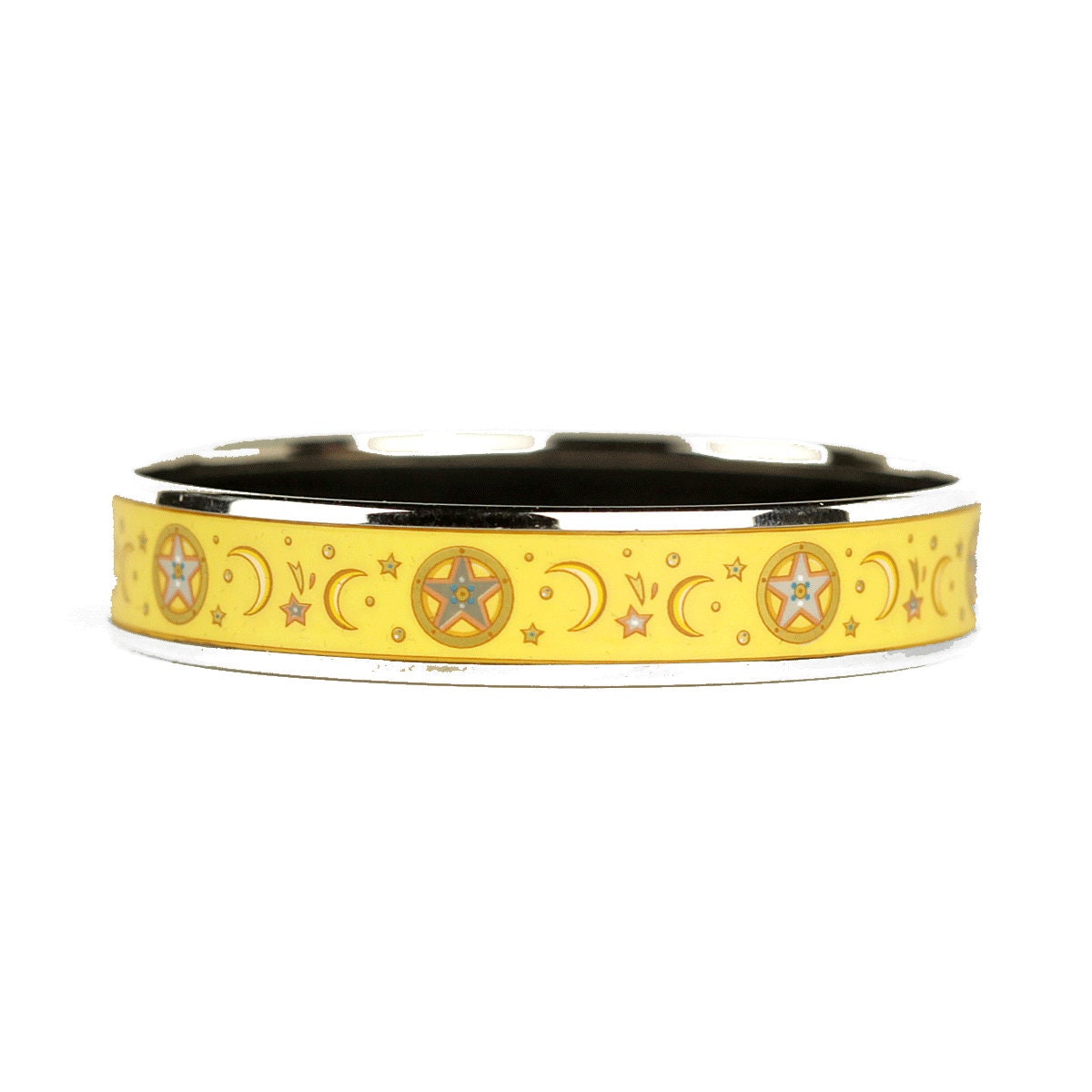 Hermes Bracelet Enamel Palladium Silver 65 Narrow