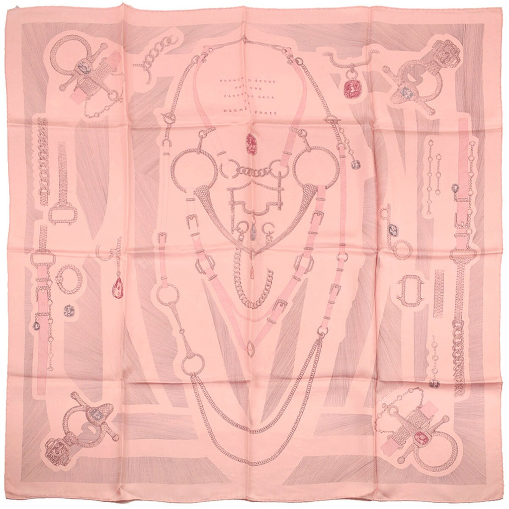 Hermes Scarf "Etude Pour Une Parure de Gala" by Florence Manlik 90cm S – Exquisite Artichoke